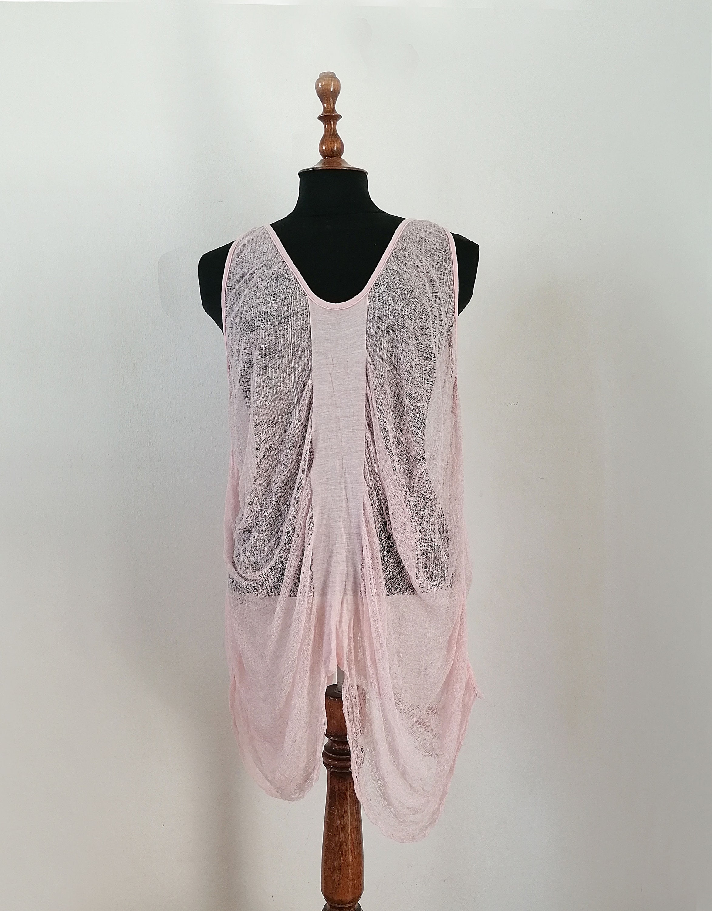 Baby Pink Cotton Shredded Tunic ,distressed Clothing for Women ...