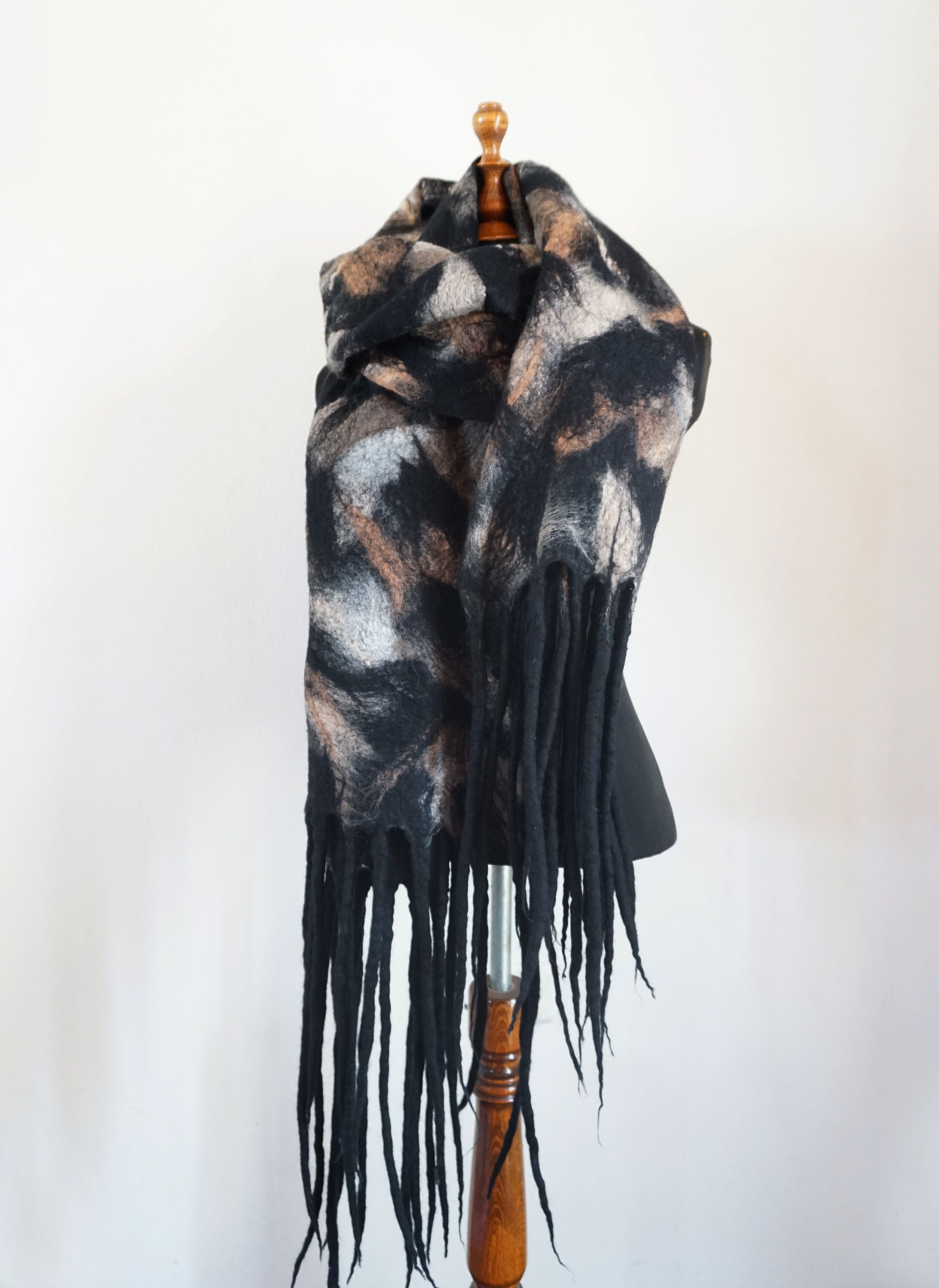 Felted Scarf Felted Shawl Woolen Scarves Merino Wool Scarves - Etsy