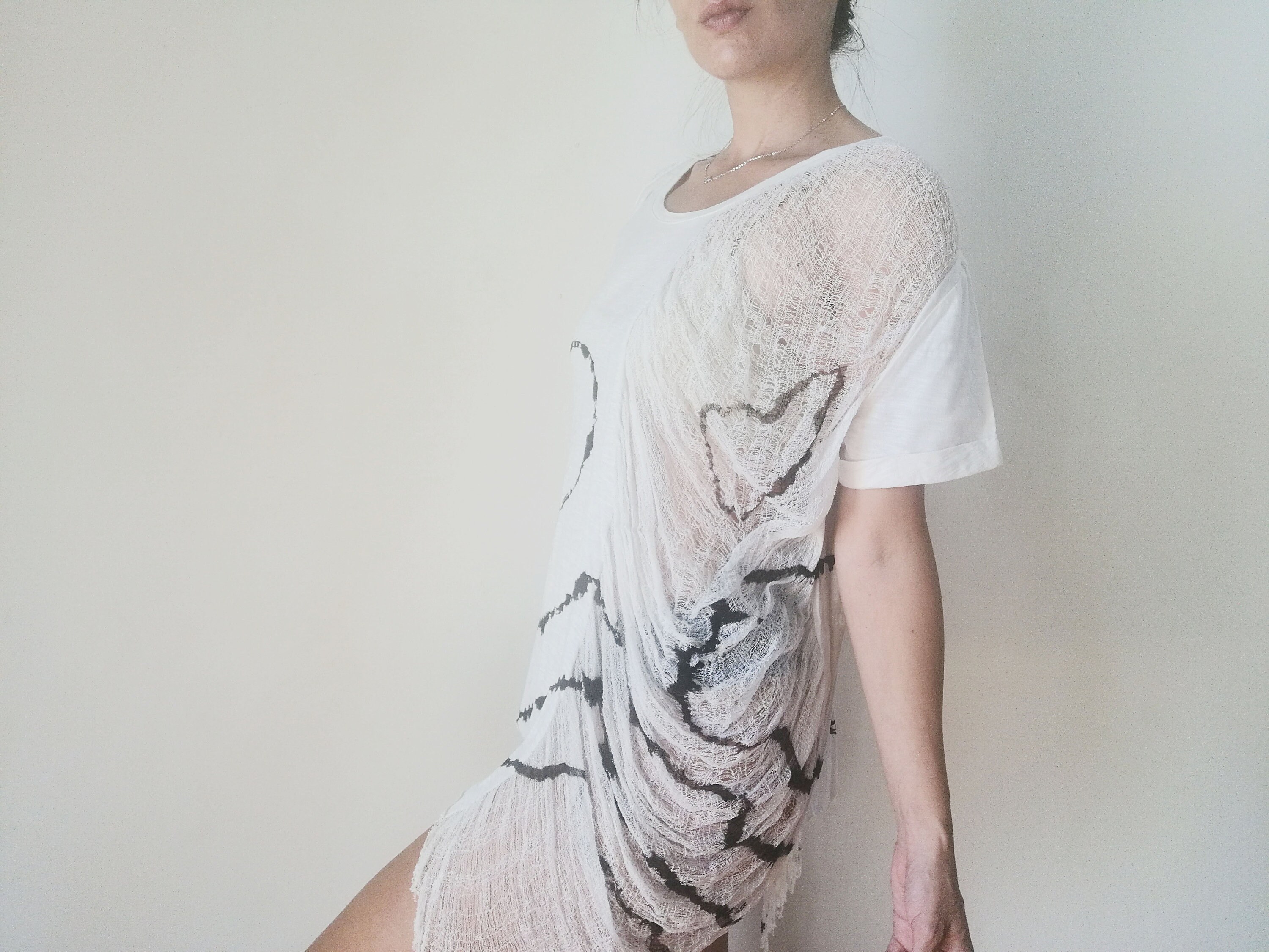 Twins Tiger Tie Dye Shredded Top, Tie Dye T Shirt, Shredded Clothing ...