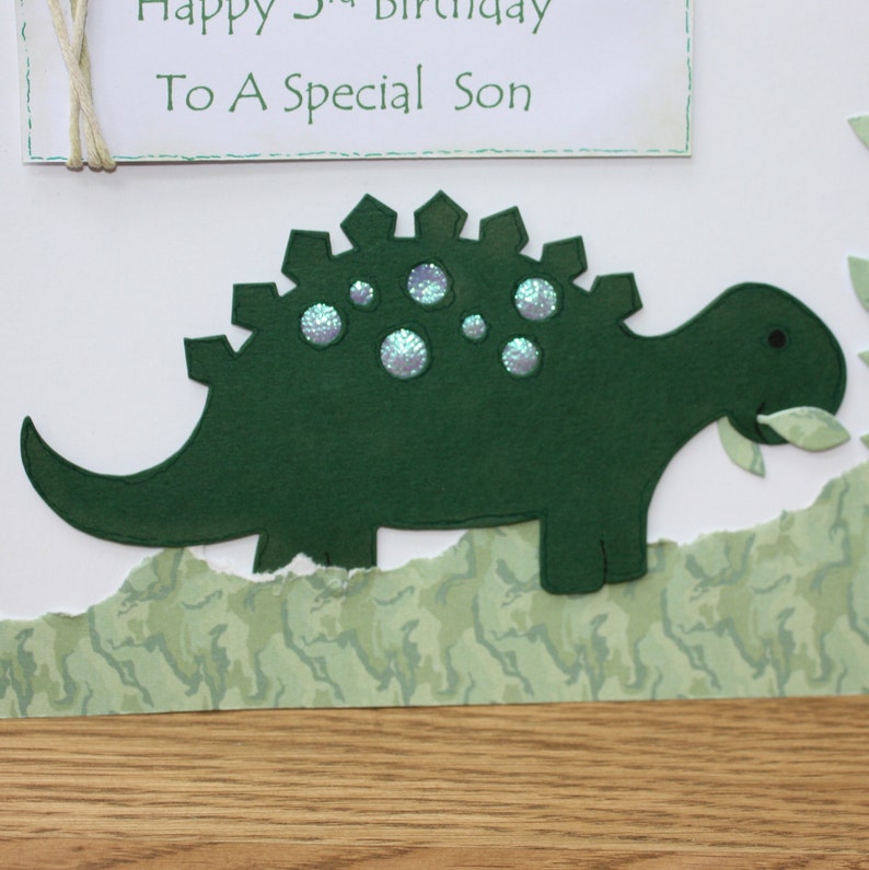 Handmade Dinosaur Birthday Card - Etsy