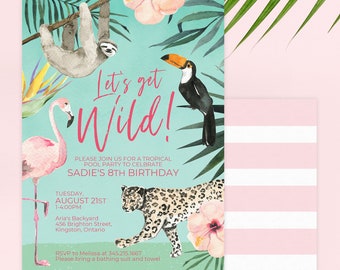 Jungle Party Invitation Printable Instant Download File - Etsy