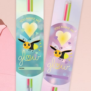 Valentine Glow Stick Cards for Kids - Classroom Valentine Cards ...