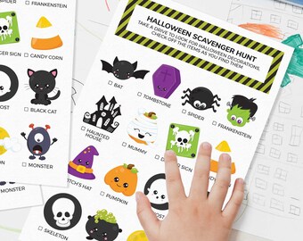 Indoor Halloween Scavenger Hunt Game for Kids, Printable Clue Cards ...