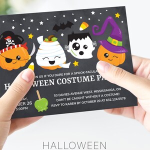 Kids Halloween Costume Party Invitation Printable Instant Download File ...