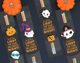 A Little Light for Halloween Night Glow Stick Bracelet Card. - Etsy