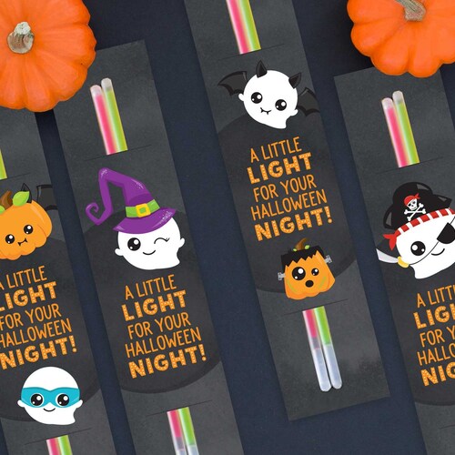 A Little Light for Halloween Night Glow Stick Tag Glow Stick - Etsy