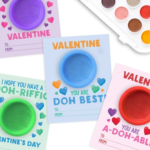 Play Doh Printable Cards. Valentines Day Favor Tags. Kids - Etsy