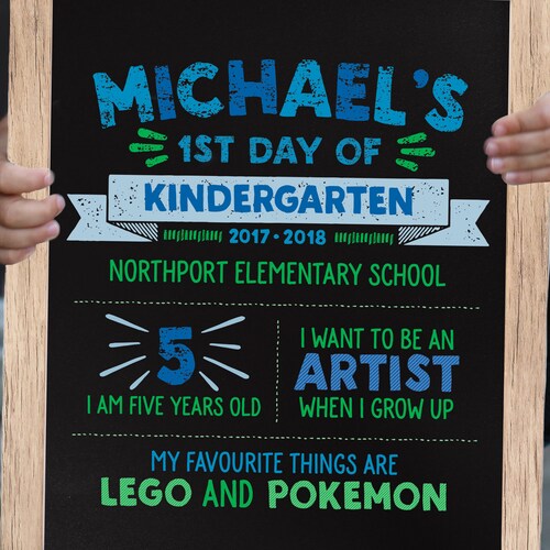 Printable Back to School Sign Boy First Day of School Sign - Etsy