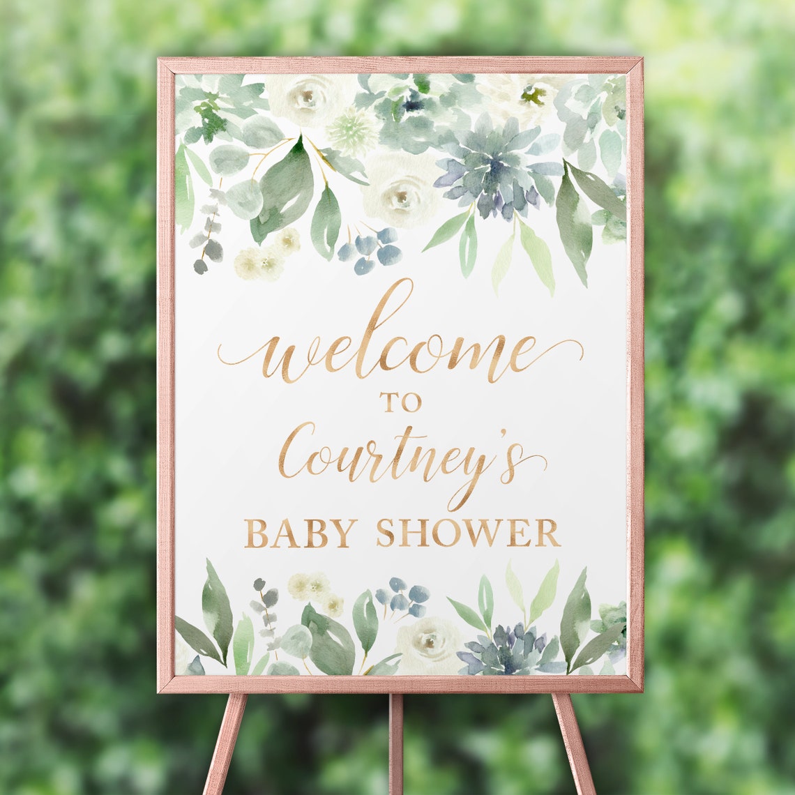 Succulent Welcome Sign Printable File for Baby Shower With | Etsy