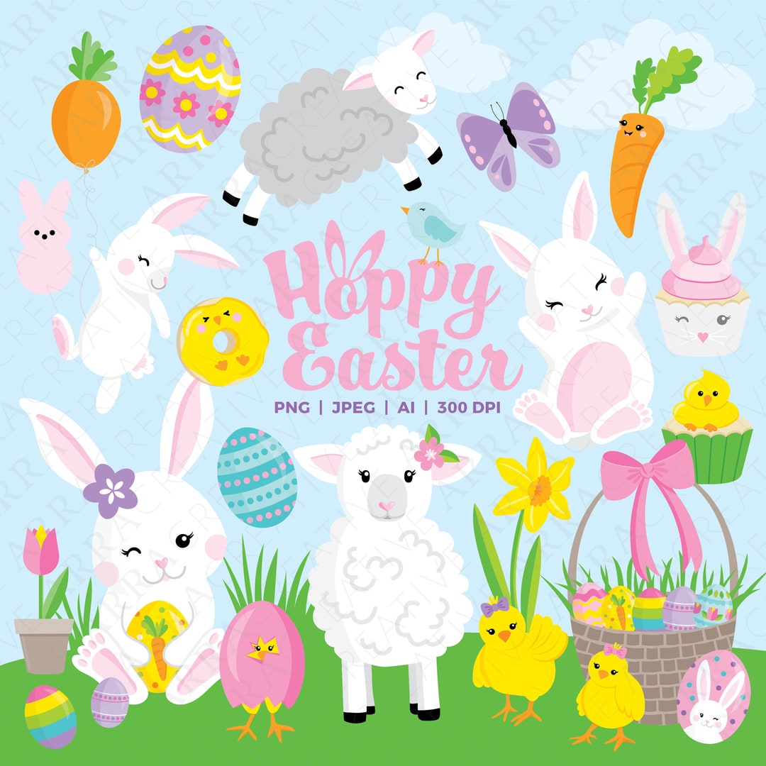 Easter Clip Art Bundle of 80 Easter Graphics Instant Download Digital ...