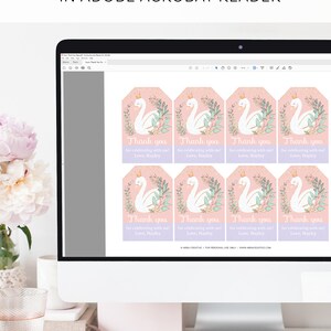 Swan Party Favour Tags for Swan Birthday Party - Printable Instant ...