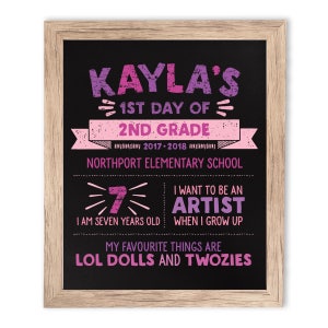 First Day of School Sign Printable File - Back to School Sign in Pink ...
