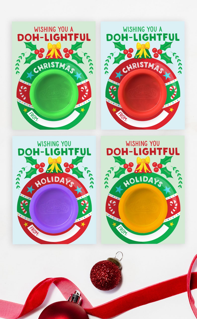 Christmas Play Doh Cards for Kids Non-candy Christmas Gift - Etsy