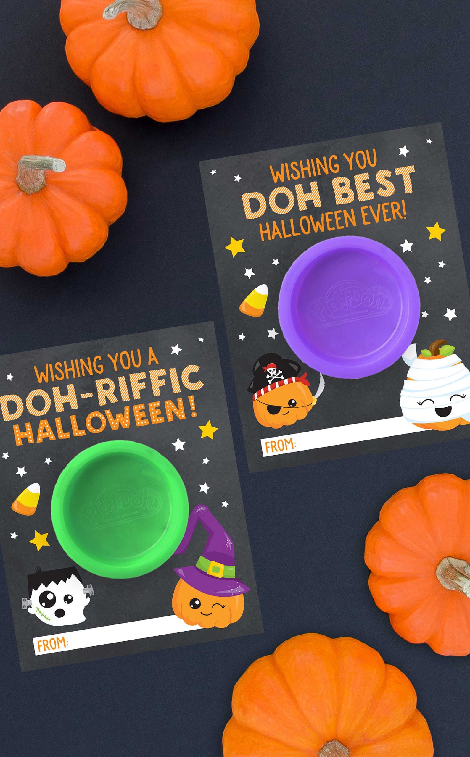 Halloween Play-doh Cards for Kids Non-candy Halloween Treats | Etsy