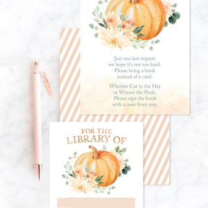 Pumpkin Books for Baby Printable Book Request Cards Book Labels for ...