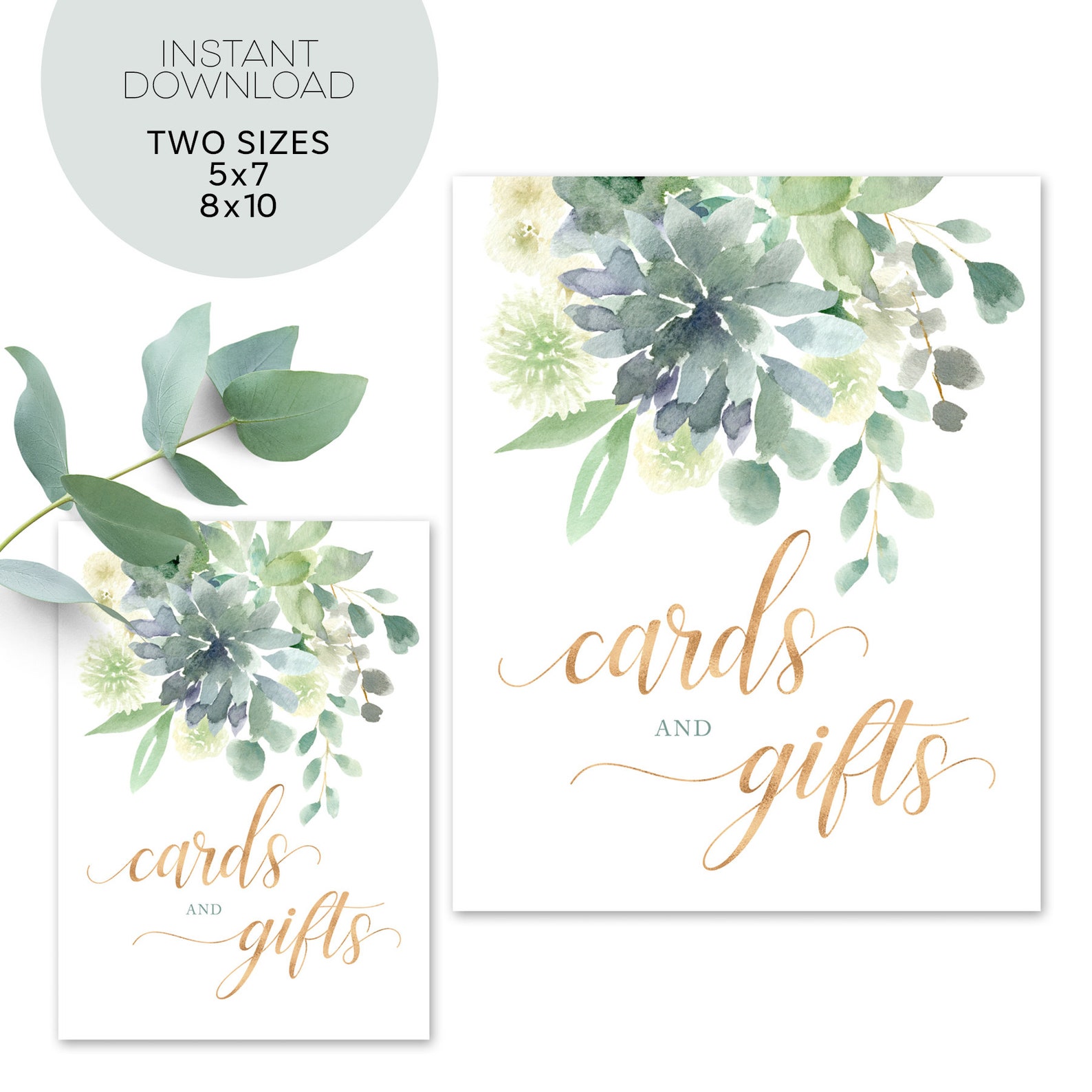 Succulent Cards and Gifts Sign Printable File Succulent Baby | Etsy