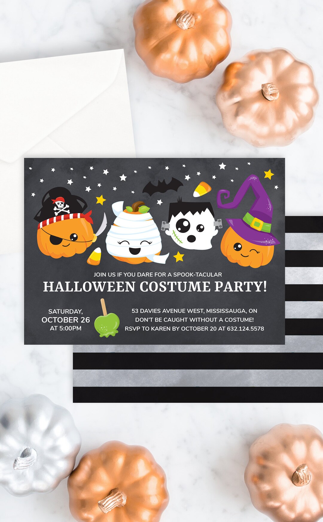 Kids Halloween Costume Party Invitation Printable Instant Download File ...