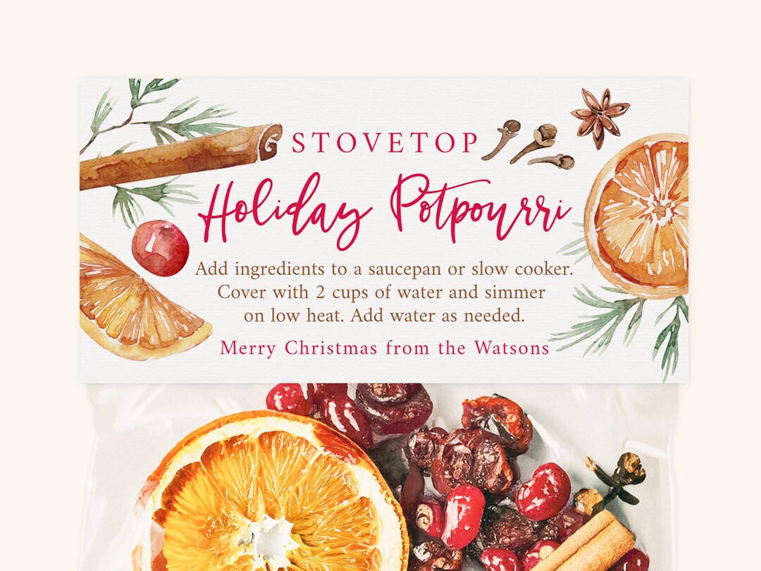 Holiday Potpourri Gift Tags for Christmas Scent Christmas Gift Tags for ...