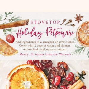 Holiday Potpourri Gift Tags for Christmas Scent Christmas Gift Tags for ...