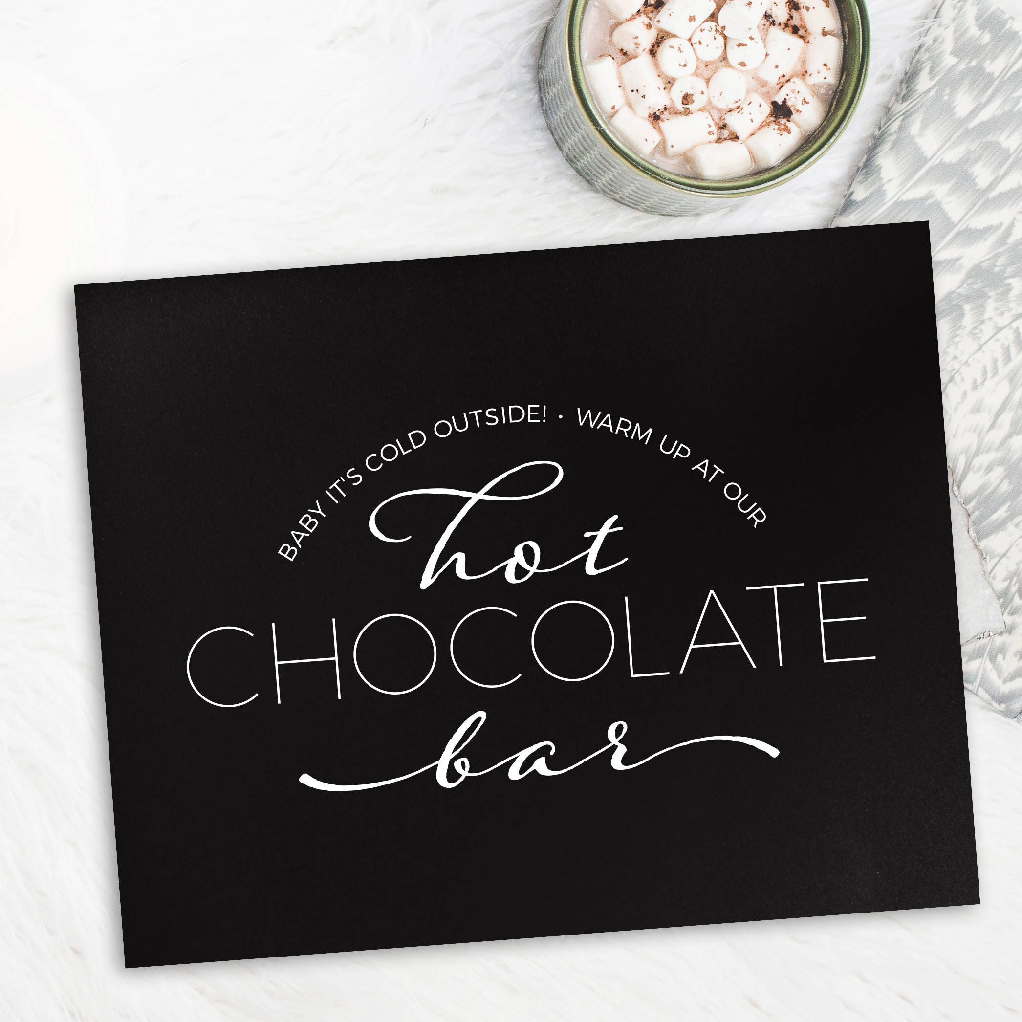Hot Chocolate Bar Sign Printable File Instant Download Hot | Etsy