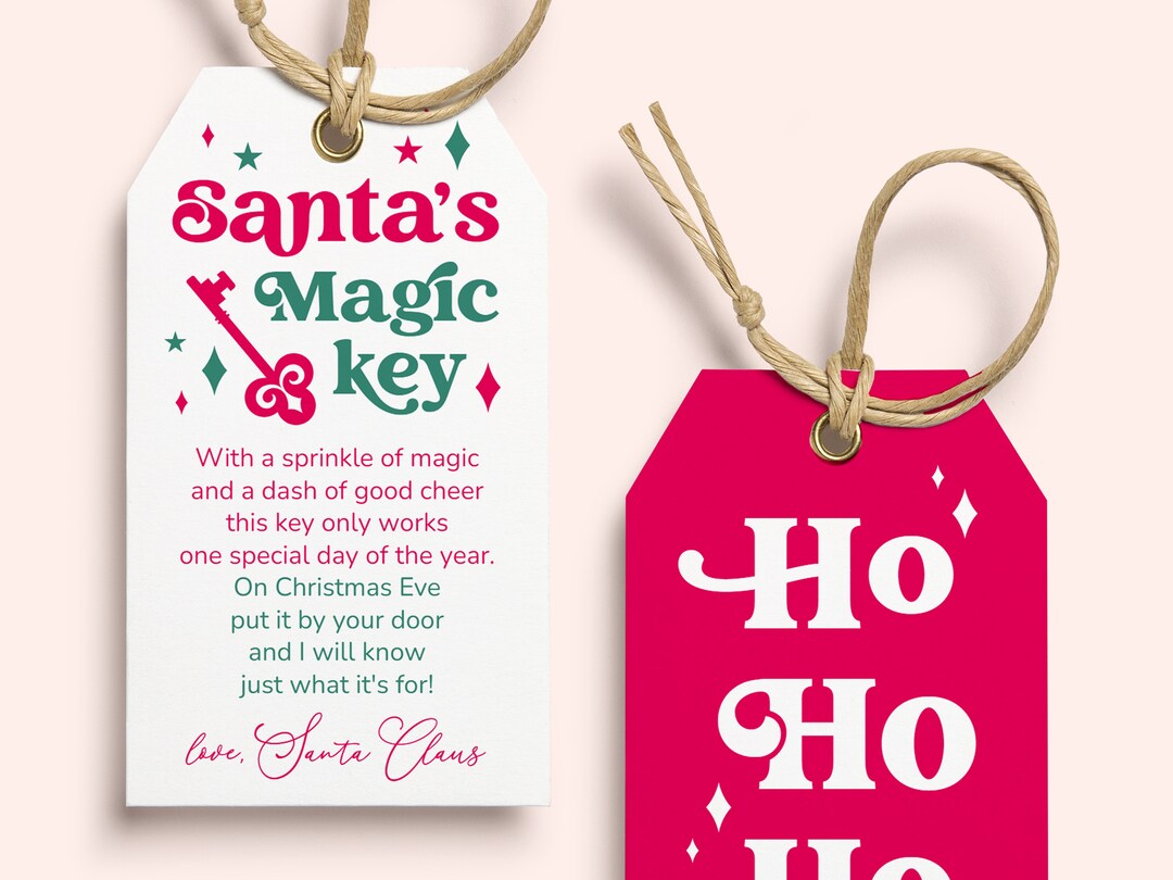 Santa's Magic Key Gift Tag for Kids Printable Christmas Gift Tags ...