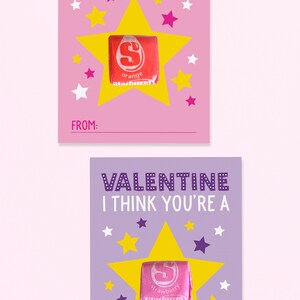 Starburst Valentines Day Cards for Kids - Printable Star Classroom ...