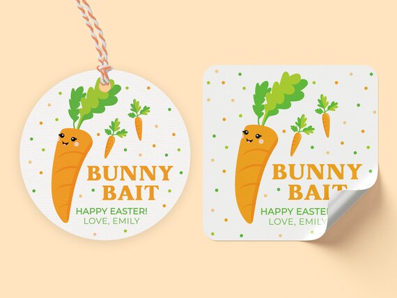 Easter Bunny Bait Printable Stickers and Gift Tags | Easter Printables ...