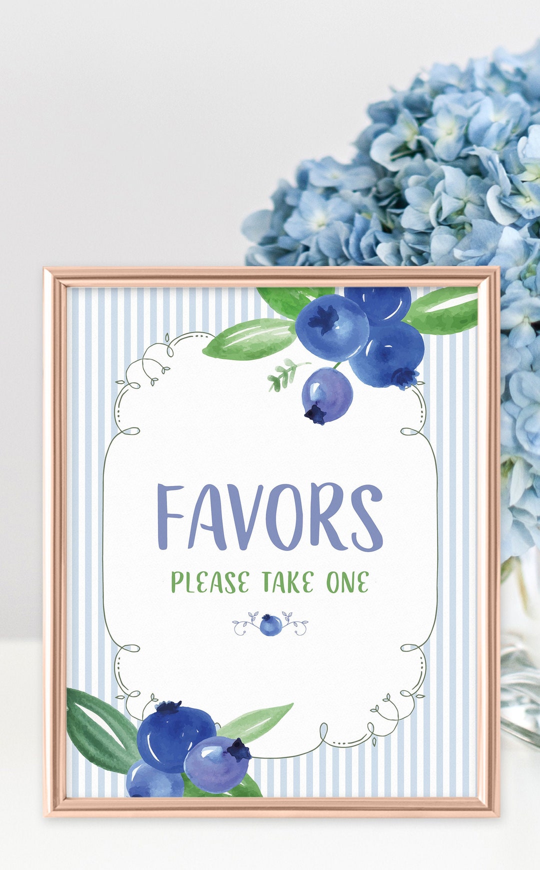 Blueberry Favours Sign for Birthday Party or Baby Shower - Boy ...