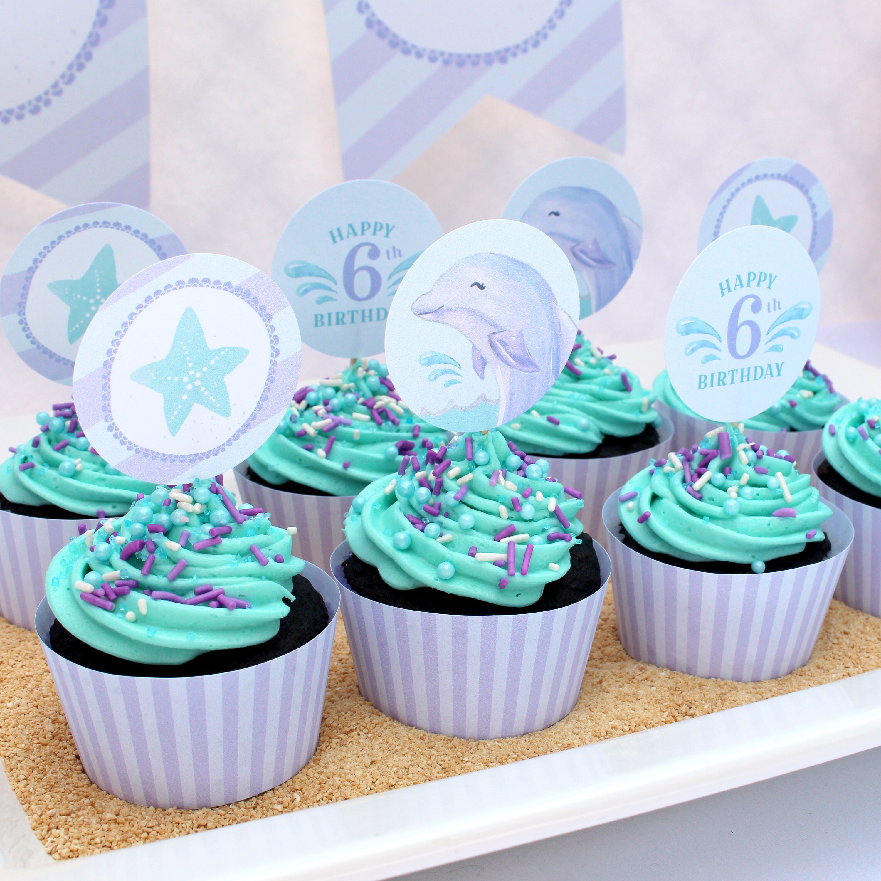 Party Décor Party Supplies Paper & Party Supplies Dolphin Cake Topper ...