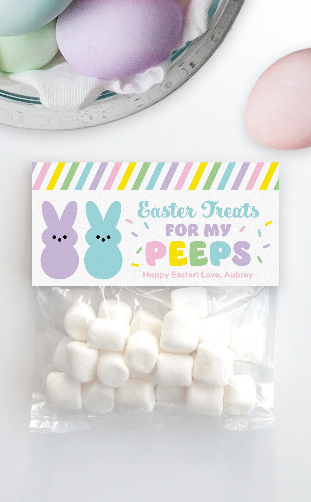 Easter Treat Bag Toppers - Peeps Easter Basket Gift Idea - Printable ...