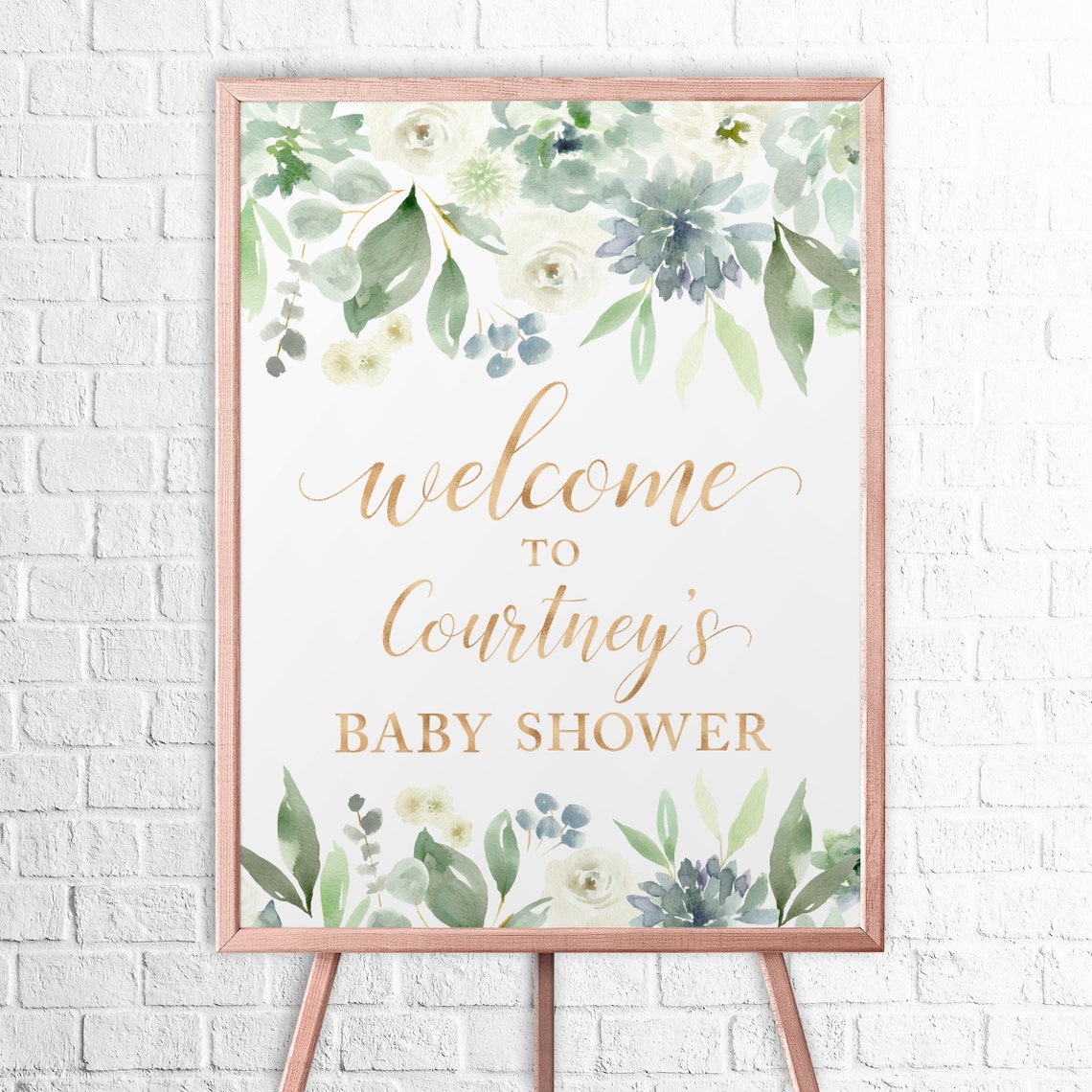Succulent Welcome Sign Printable File for Baby Shower With | Etsy