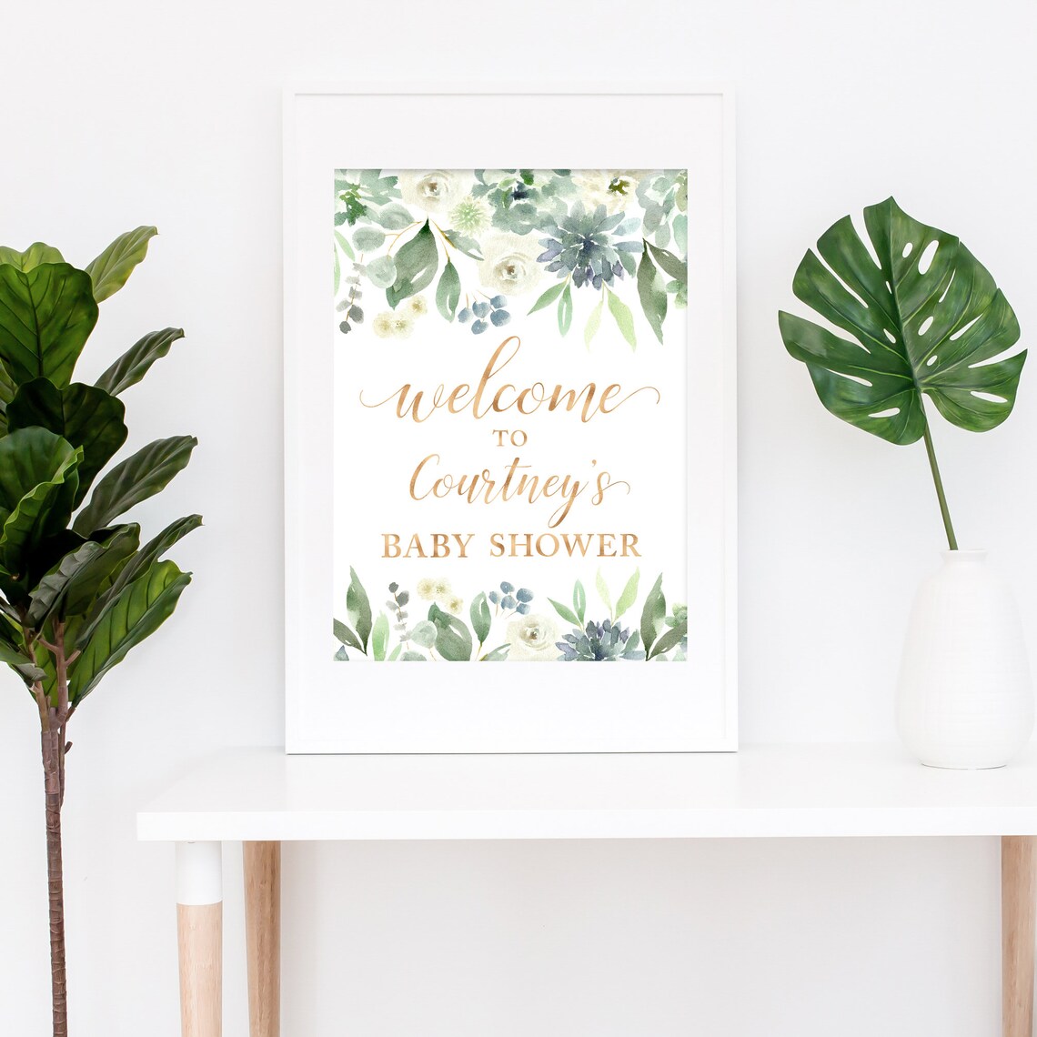 Succulent Welcome Sign Printable File for Baby Shower With | Etsy