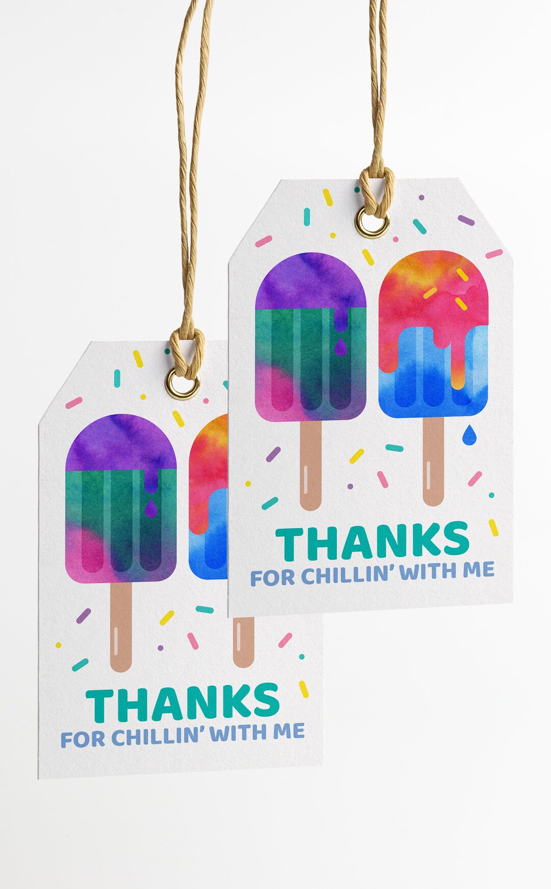 Popsicle Thank You Tags for Summer Party Favours Pool Party Favour Tags ...