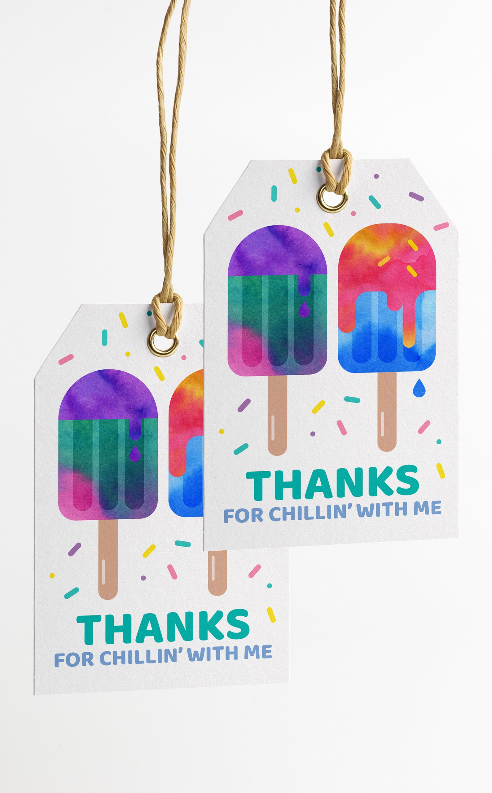Popsicle Thank You Tags for Summer Party Favours Pool Party - Etsy