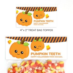 Halloween Treat Bag Topper Printable File Pumpkin Teeth - Etsy