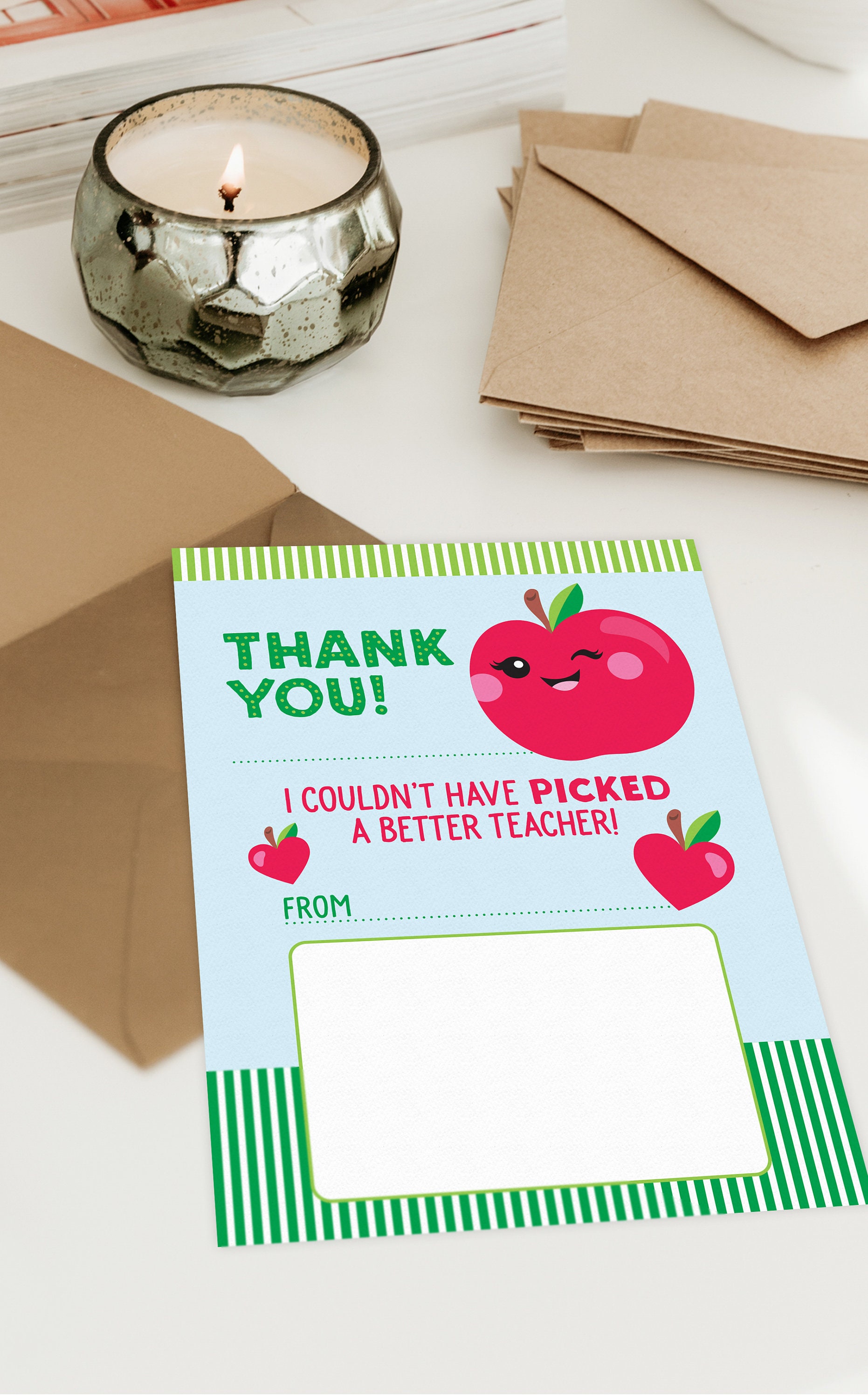 Apple Teacher Thank You Gift Card Holder and Gift Tags - End of Year ...