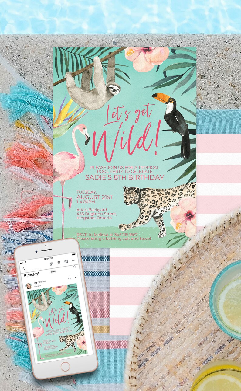 Jungle Party Invitation Printable Instant Download File - Etsy