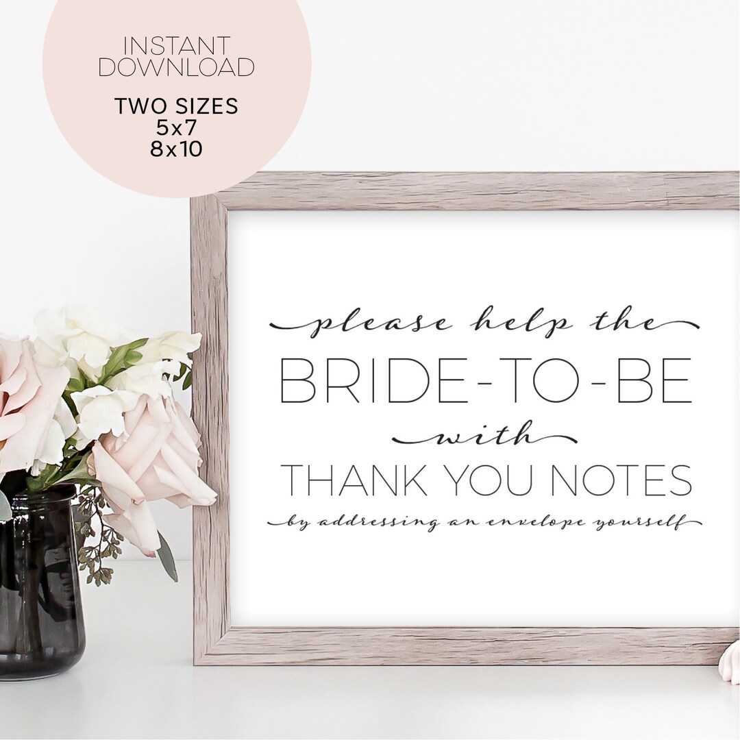 Address an Envelope Sign Bridal Shower Sign Printable Bridal Shower ...