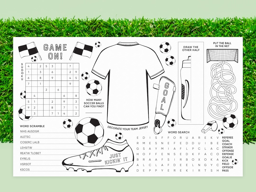 Soccer Colouring Pages for Kids Birthday Party | Soccer Activity Sheets ...