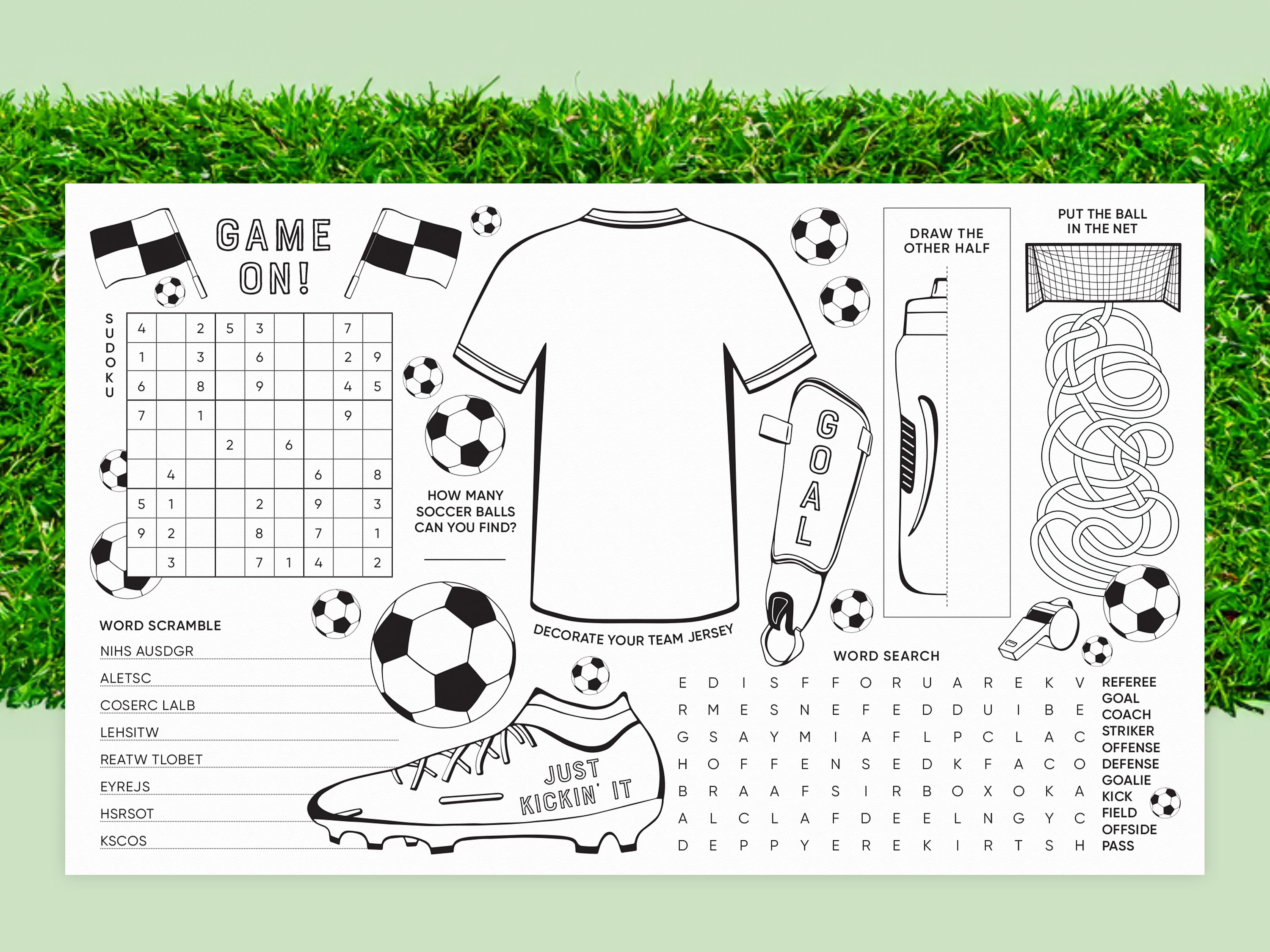 Soccer Colouring Pages for Kids Birthday Party | Soccer Activity Sheets ...