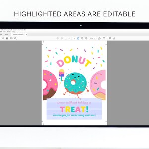 Donut Birthday Party Thank You Tags and Sign Comes as a Printable ...