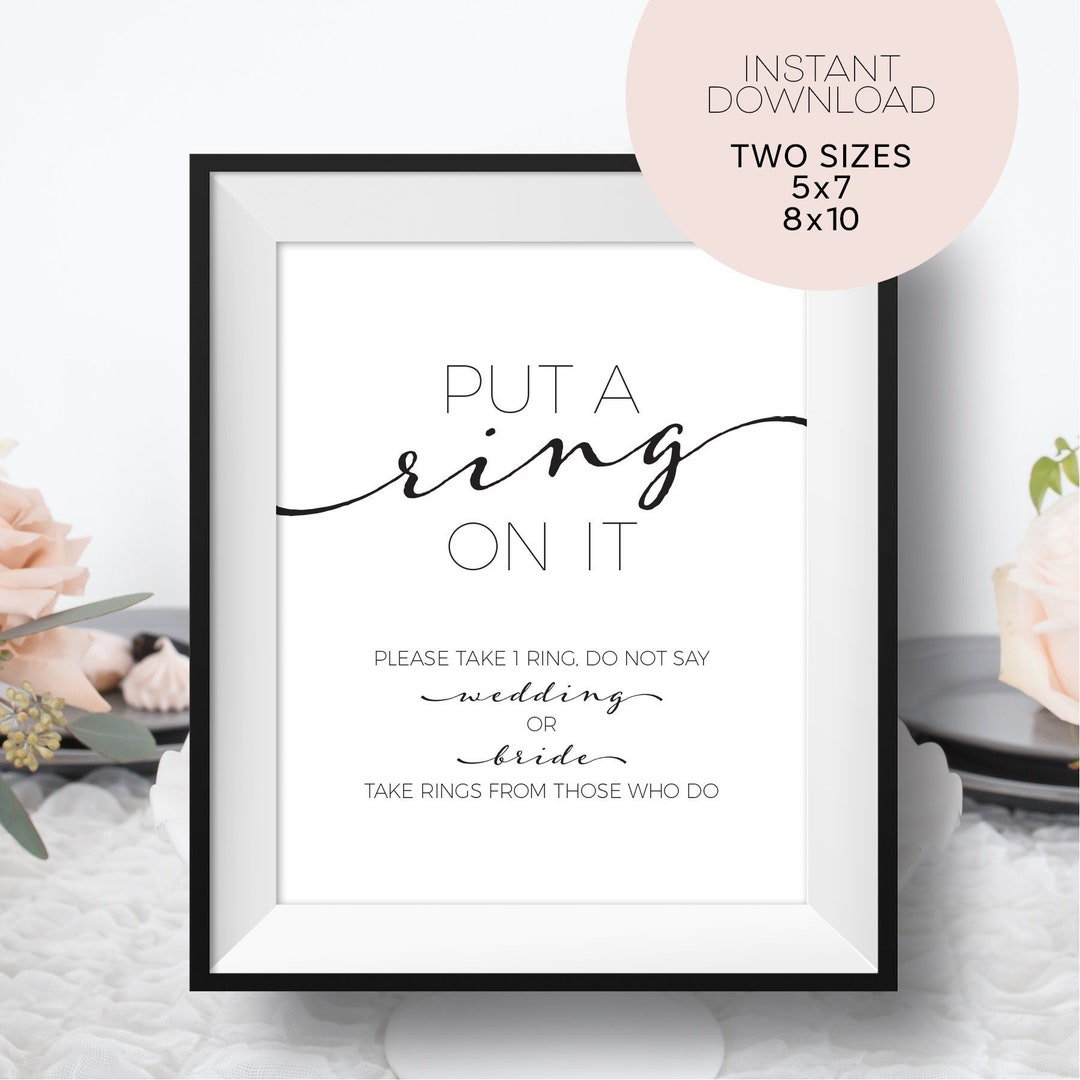 Put a Ring on It Game Printable File Bridal Shower Games Instant ...