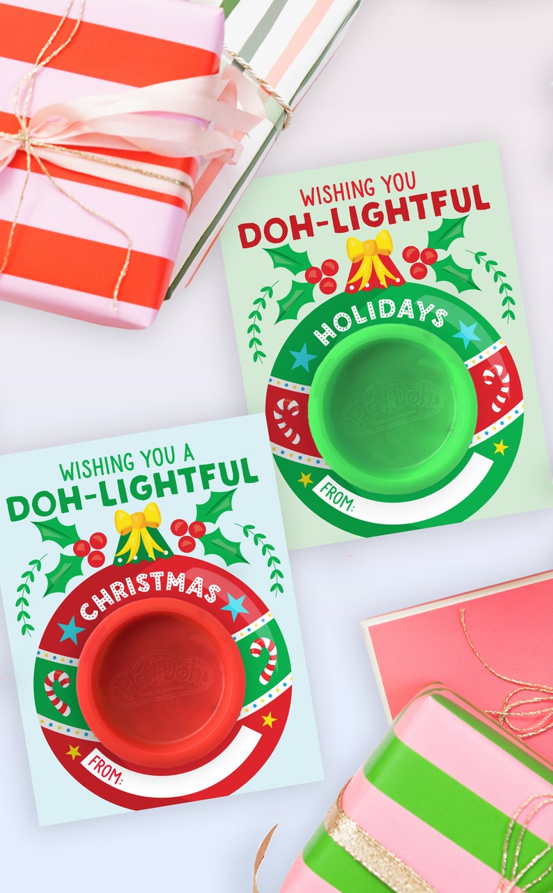 Christmas Play Doh Cards for Kids Non-candy Christmas Gift - Etsy