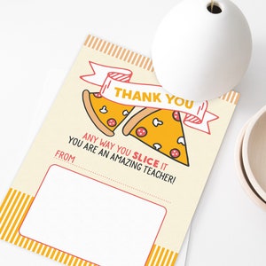 Pizza Teacher Thank You Card Printable - Teacher Appreciation Gift Card ...