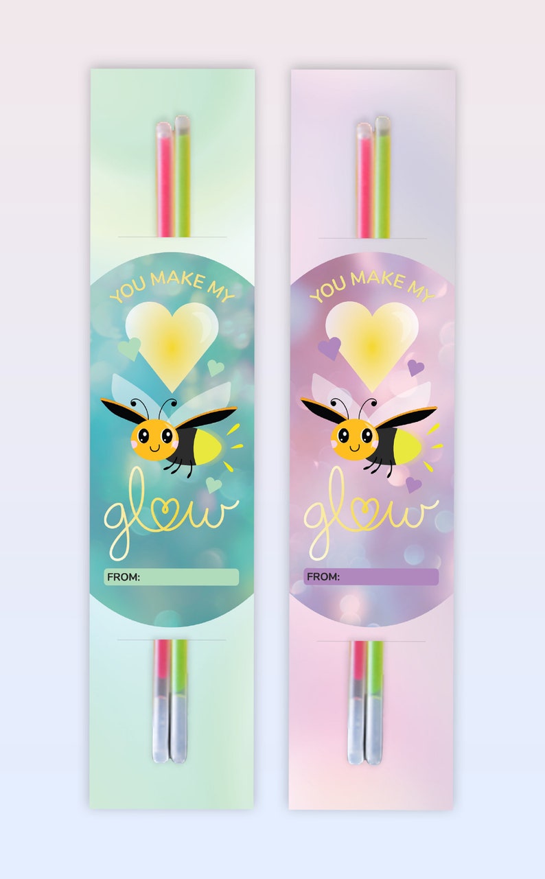 Valentine Glow Stick Cards for Kids - Classroom Valentine Cards ...