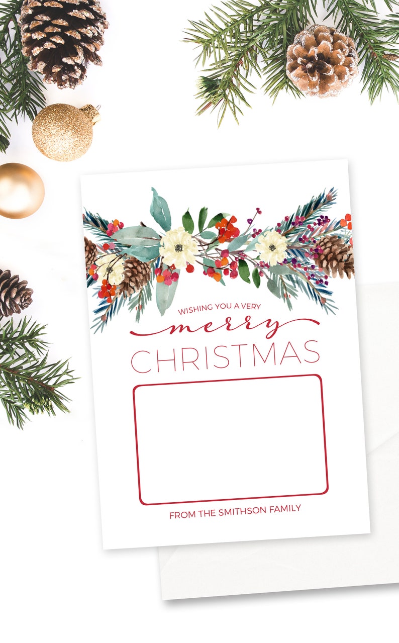 Christmas Gift Card Holder Printable Merry Christmas Thank | Etsy