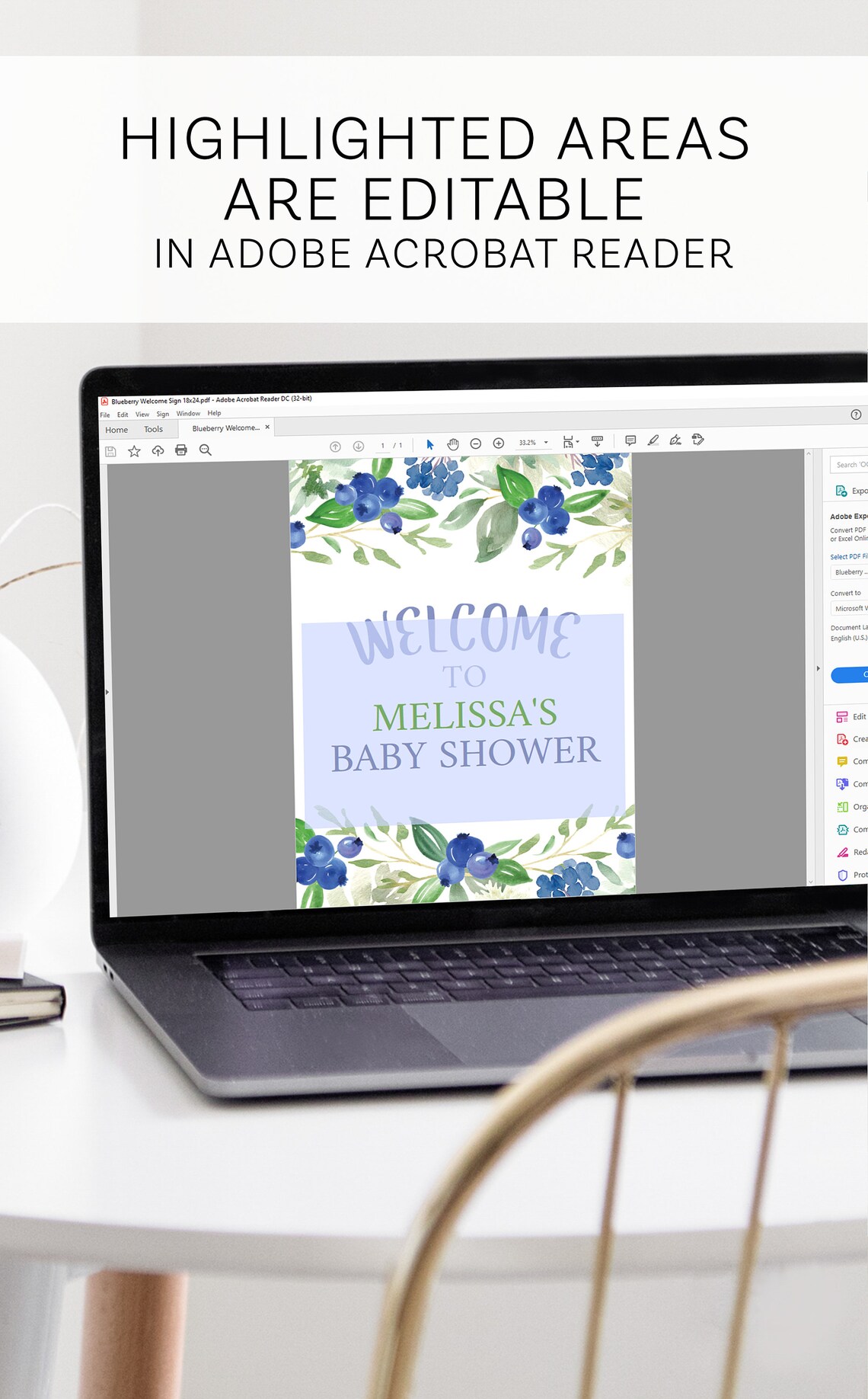 Blueberry Welcome Sign for Baby Shower or Birthday Party - Etsy