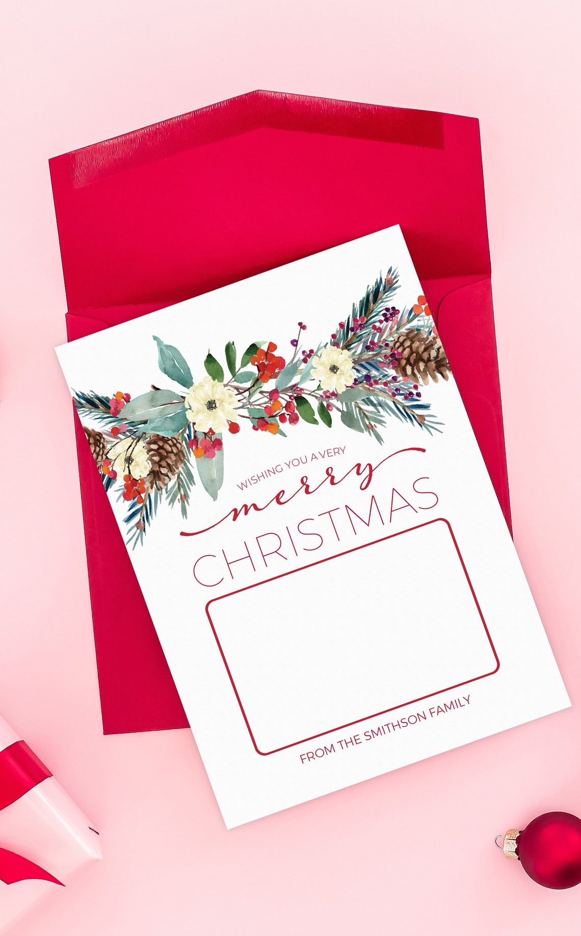 Christmas Gift Card Holder Printable Merry Christmas Thank | Etsy