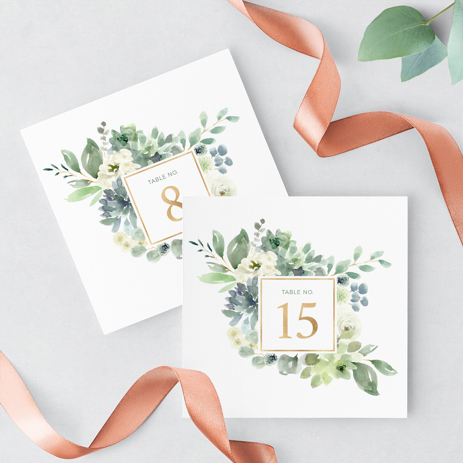 Succulent Wedding Table Numbers Instant Download Printable | Etsy
