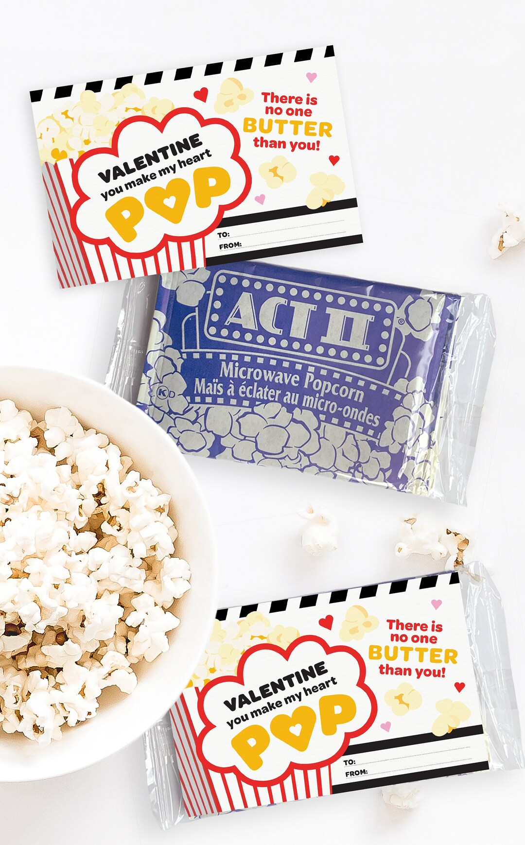Popcorn Valentine's Day Card - Classroom Valentines for Kids - You Make ...